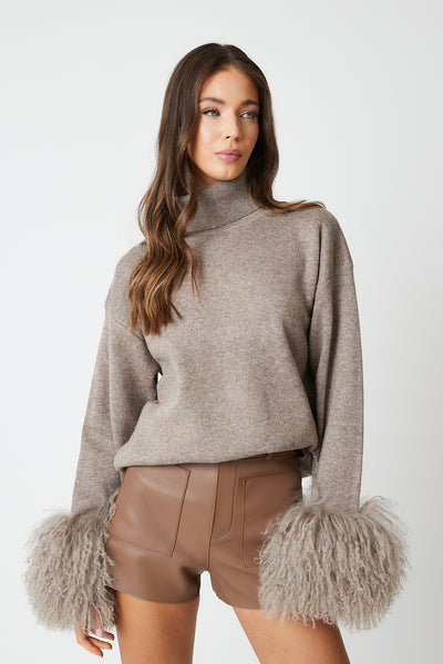 Jumper with Mongolian Fur Cuff – TwentyFall