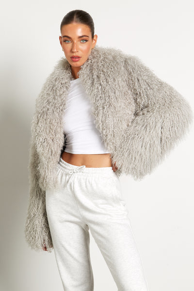 Elsa Cropped Mongolian Fur Coat – TwentyFall